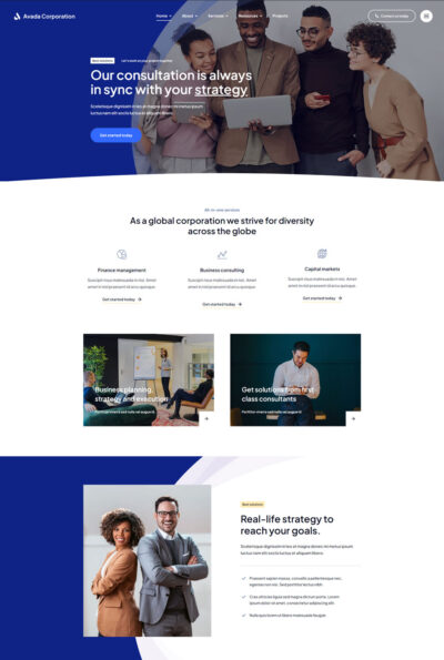Avada Corporation - A Customizable Pre-built Corporation Styled Website for WordPress