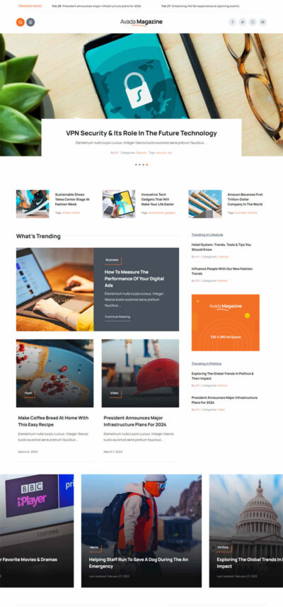 Avada Magazine - A Fully Customizable Avada Pre-built Website for WordPress