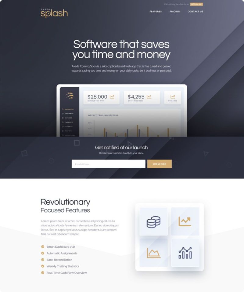 Avada Splash - A Customizable Pre-built Splash Styled Website for WordPress
